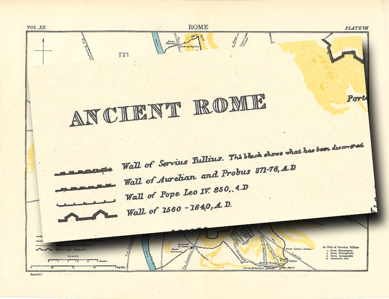 Printable Map of Rome Home Decor a Unique Gift Arts and - Etsy