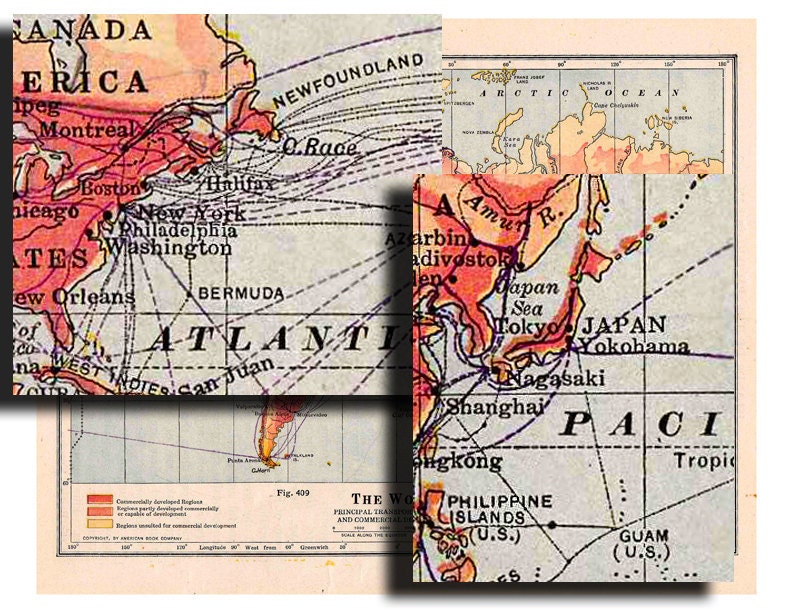 Printable World Map From 1916 for Classroom Decor Home | Etsy