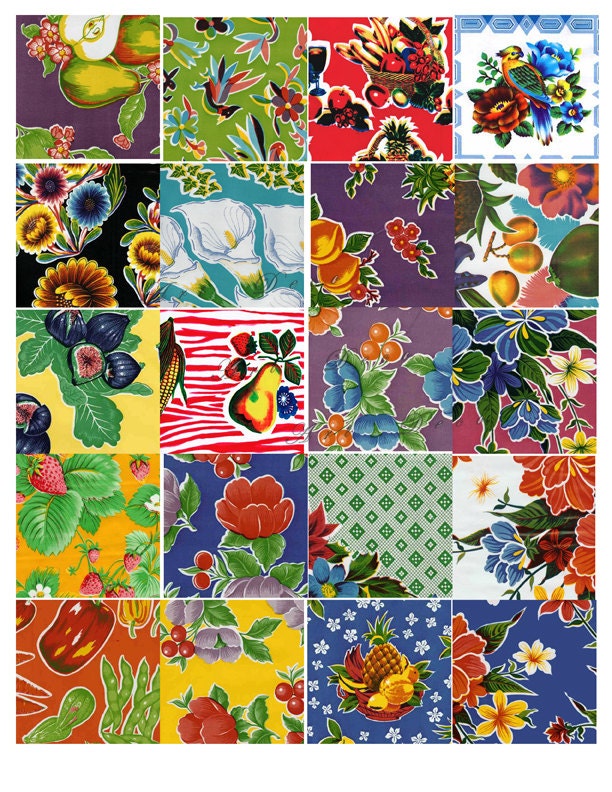 Oilcloth Patterns a 2 X 2 Inch Sampler Vintage Printable | Etsy