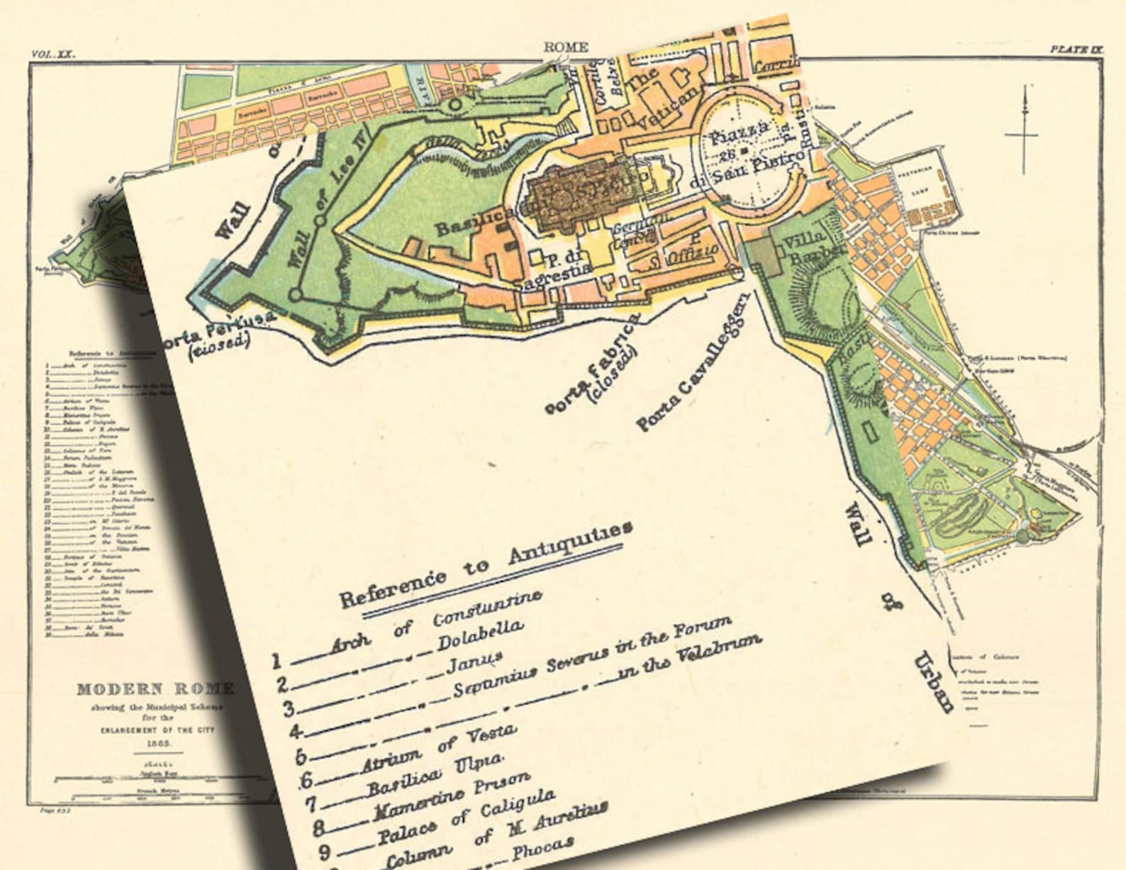 Printable Map of Rome Around 1885 Unique Gift and Home Decor - Etsy