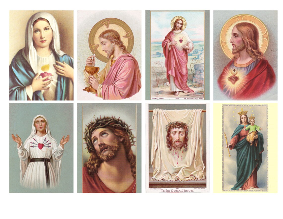 Antique Holy Cards for Scrapbooking and Crafting a Vintage - Etsy