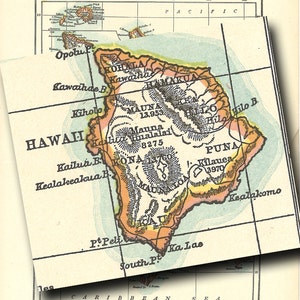 Printable Map of Hawaiian Islands, From the 1900's, Antique Home Decor ...
