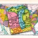 Vintage United States Map, Circa 1930's, Classroom Decor, Home Decor ...