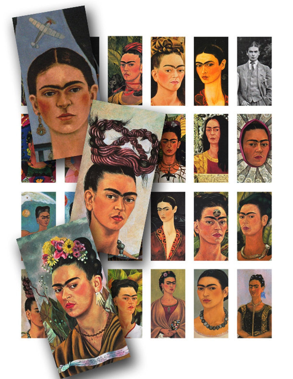 Frida Kahlo Printable Collage Sheet Domino Tile Art Size 1x2 - Etsy Canada
