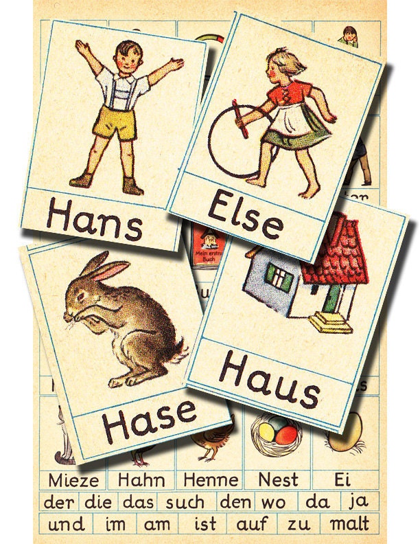 Printable German Words Primer From Mein Erstes Buch Vintage - Etsy