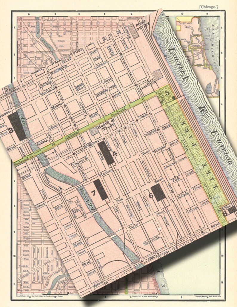 Printable map of Chicago housewarming gift home decor arts | Etsy