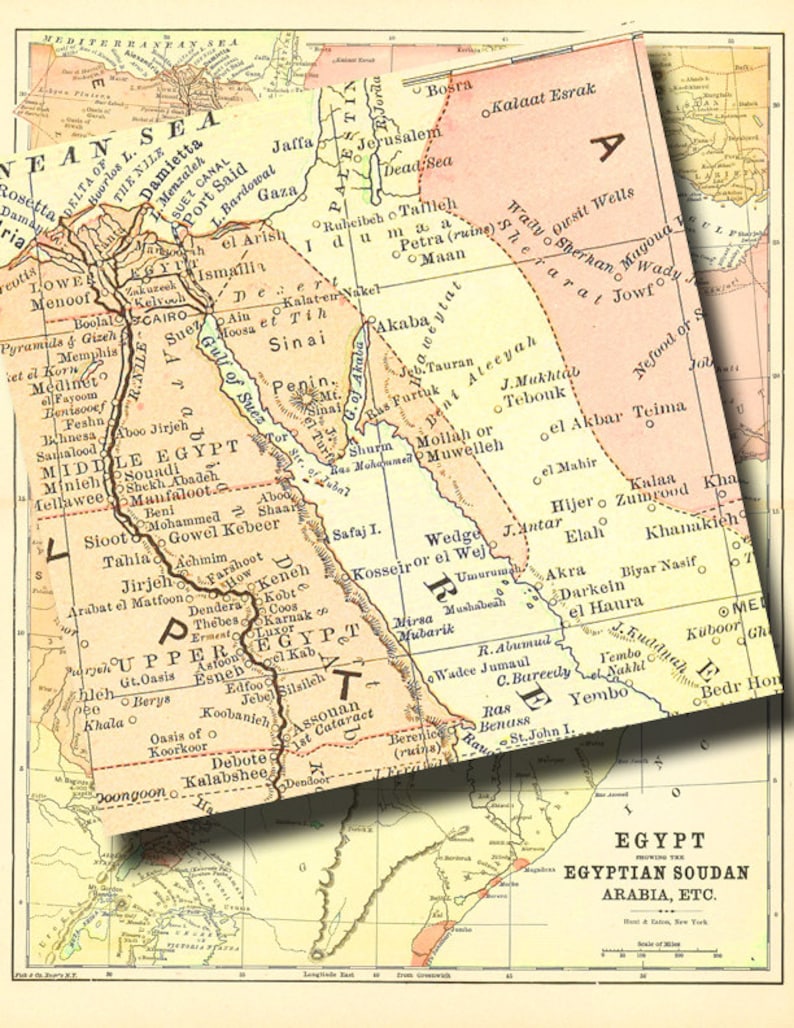Printable Map of Egypt for Home Decor Arts and Crafts - Etsy