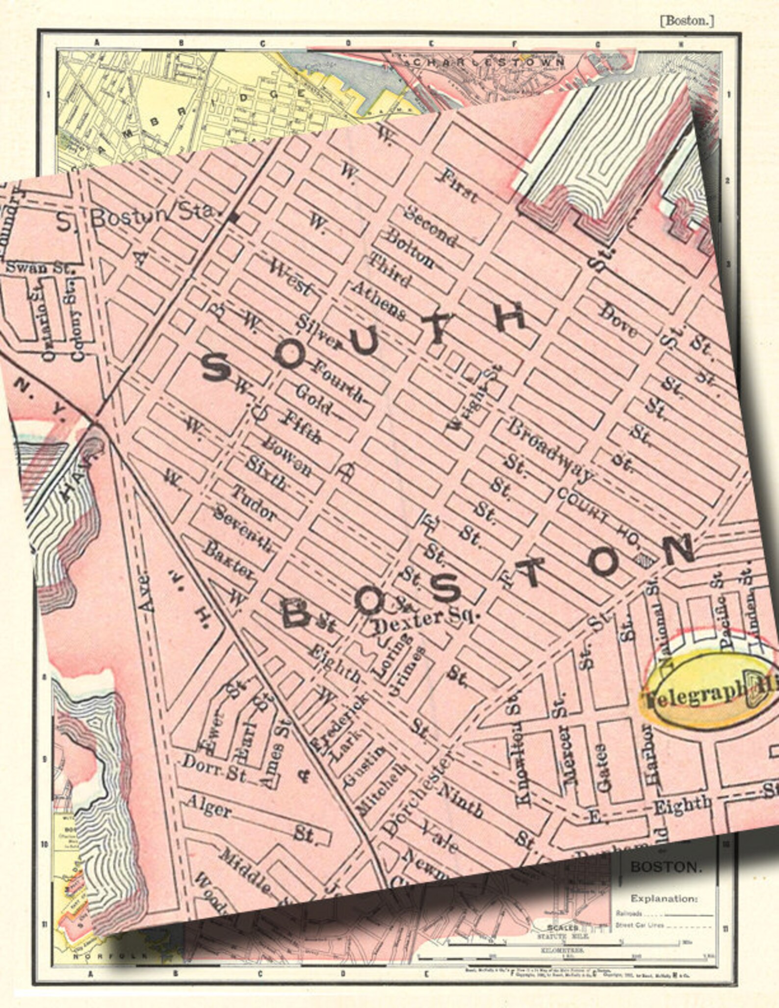 Printable Map of Boston High Resolution 600 Dpi Printable - Etsy