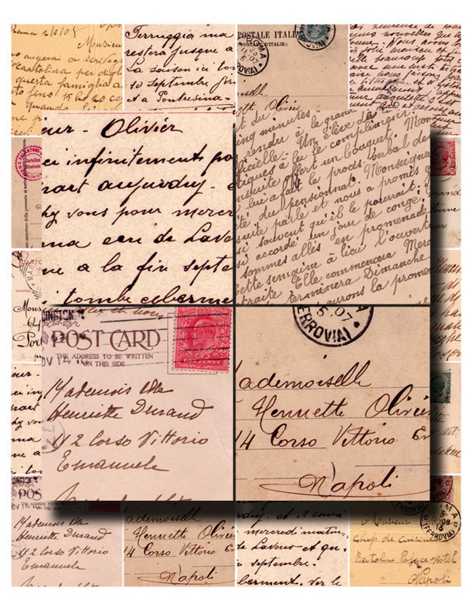Vintage Paper Ephemera Collage Sheet, a Printable Digital Download ...