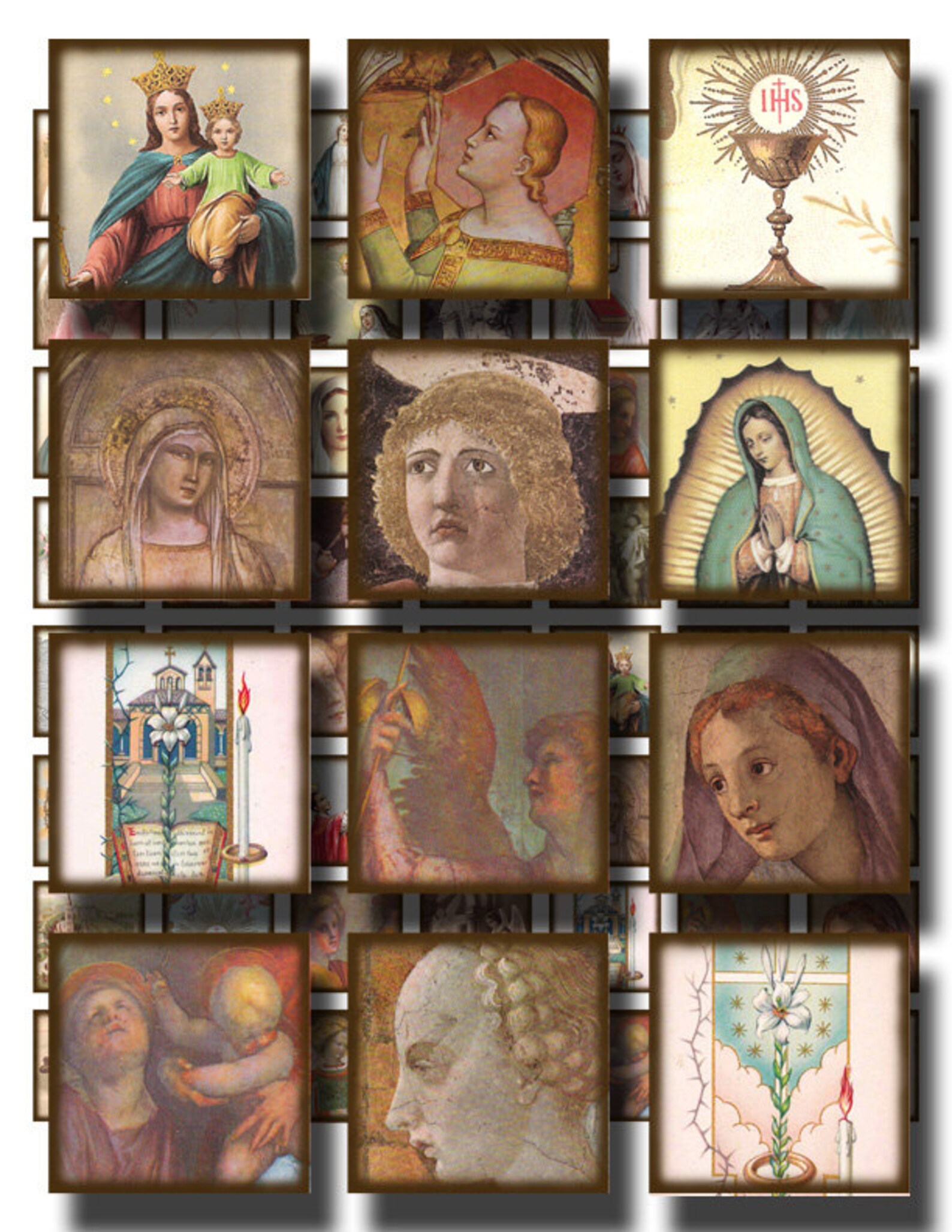 Vintage Religion Holy Cards Madonna Mary and Angels a 1 X - Etsy