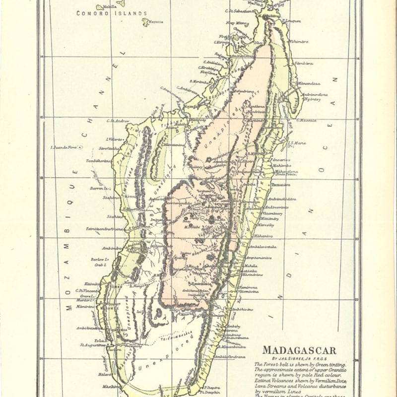 Vintage Map Madagascar - Etsy