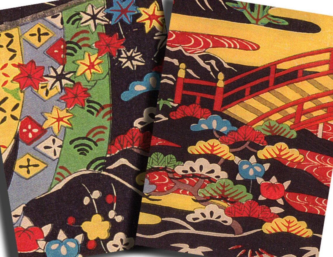 Antique Japanese Paper Printable Digital Download Collage - Etsy