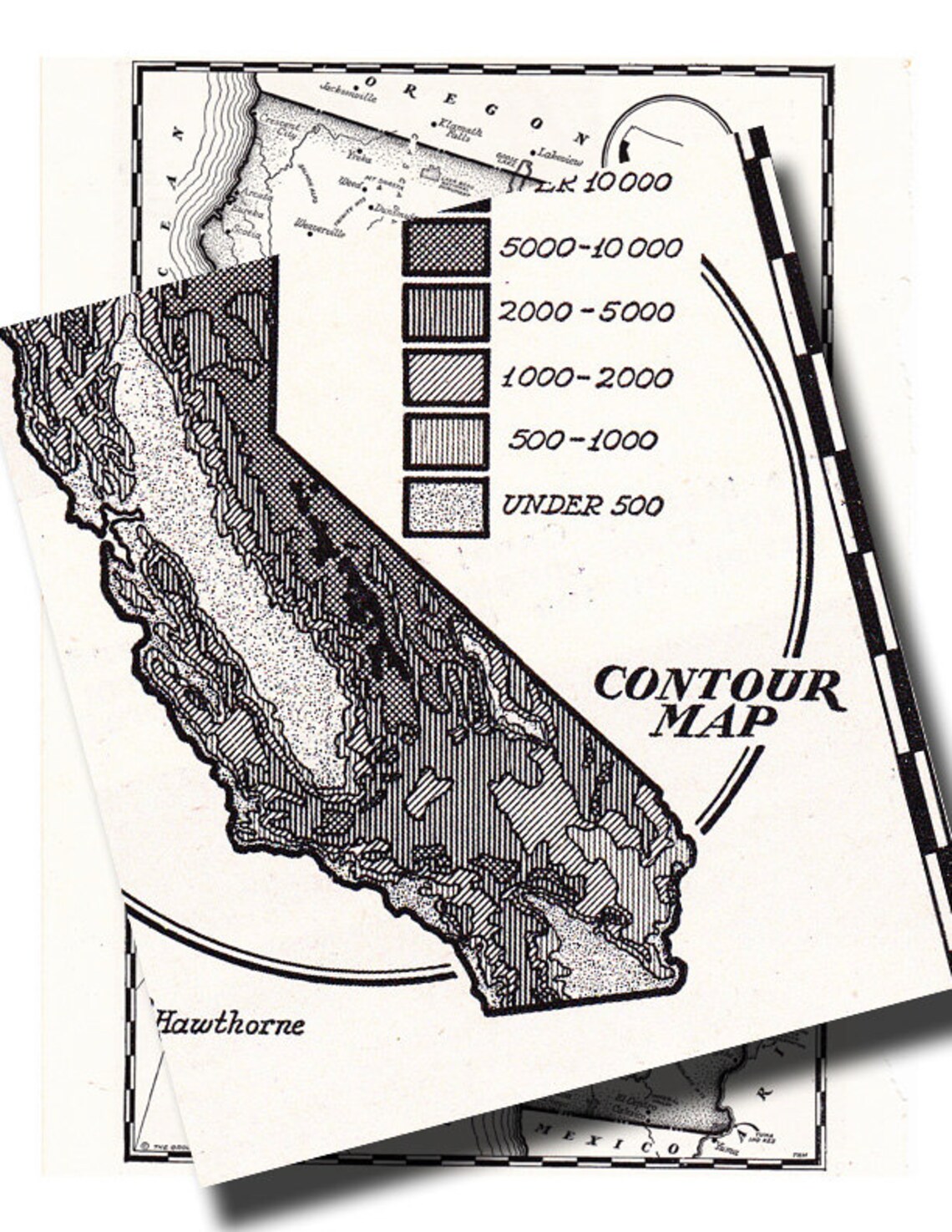 Map of California From the 1950's, a Vintage Printable Digital Download ...
