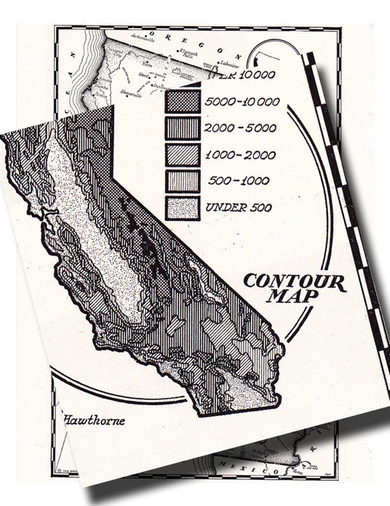 Map of California from the 1950's a vintage printable | Etsy