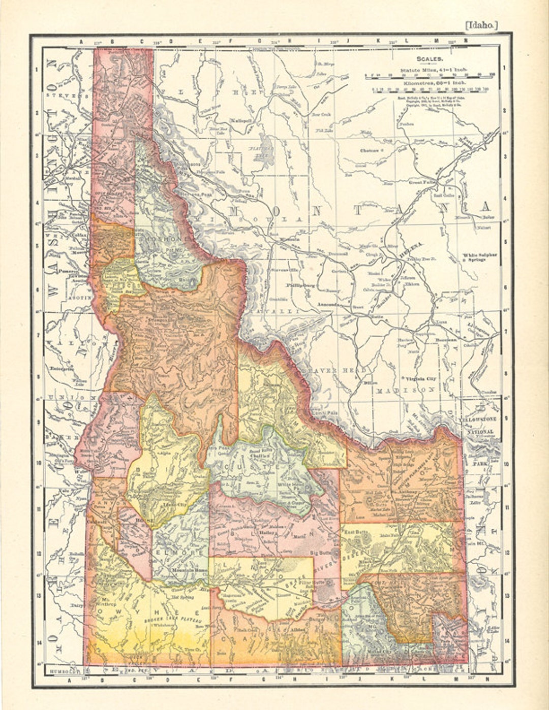 Map of Idaho, for Home Decor, Housewarming, Crafting, Journaling, Etc ...