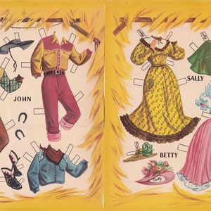 1950's American Western Paper Dolls, With Twelve Printable Outfits ...