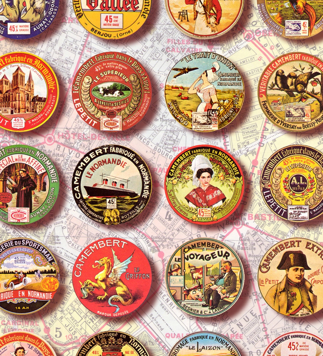 Camembert Cheese Labels 1 Inch Circles, Arts and Crafts, Printable ...