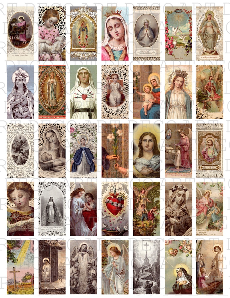 Christian Catholic Collage Sheet Holy Saints Jesus Mary - Etsy