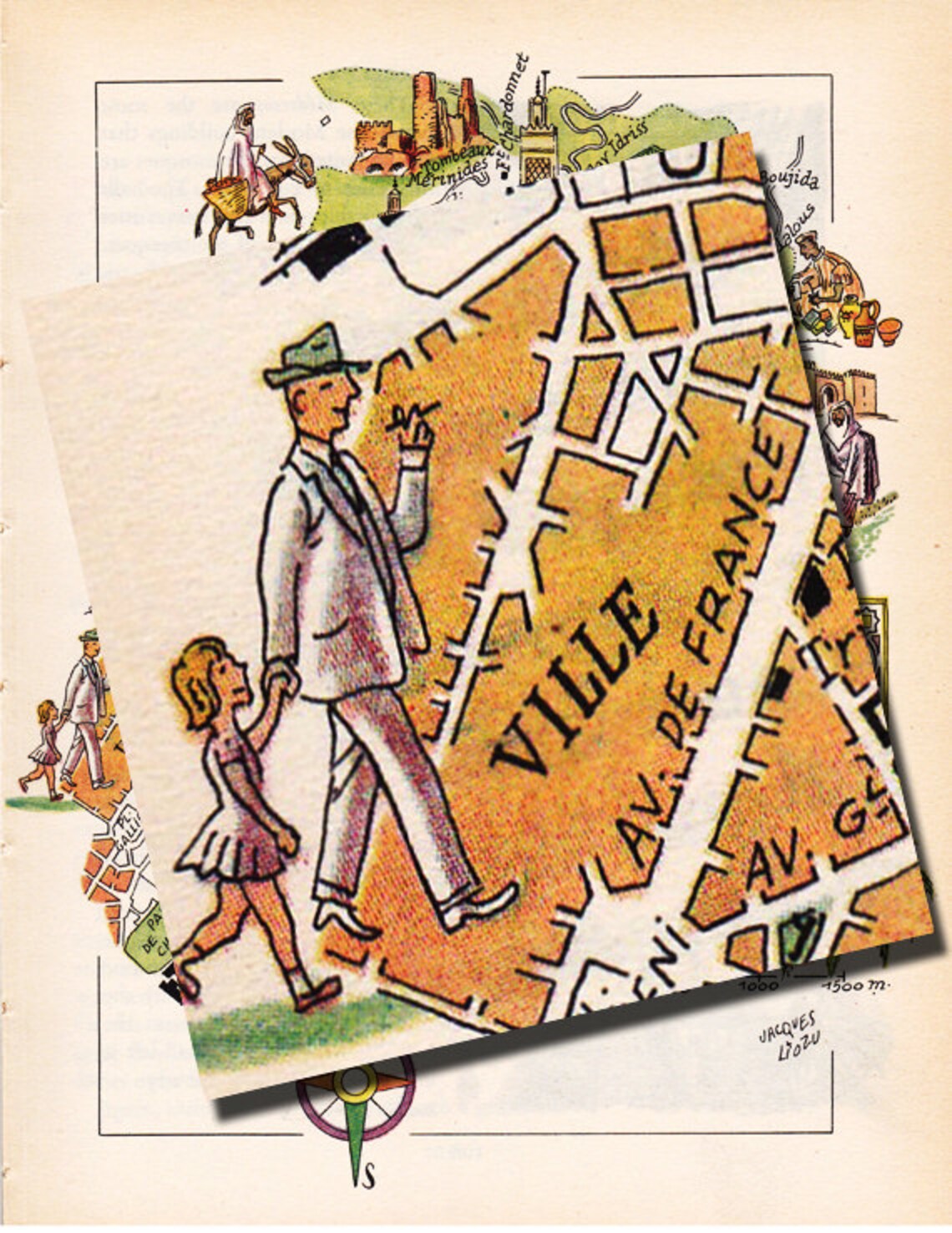 Old Map of Fes Fez Morocco From The1950's by French - Etsy