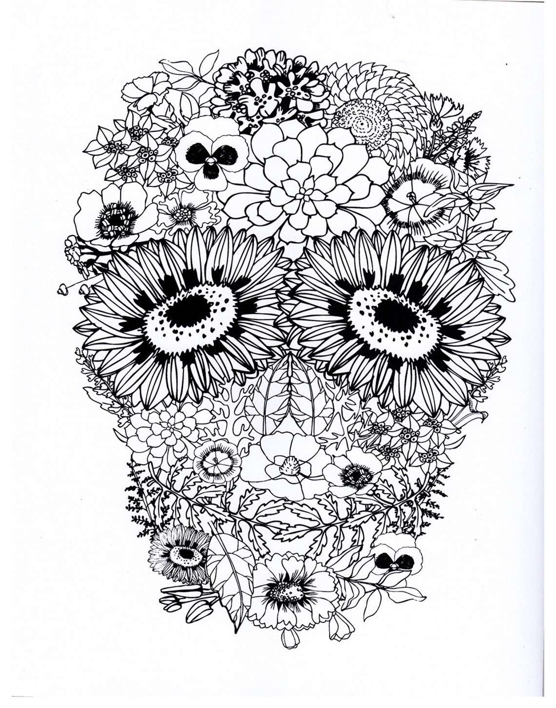 Skull Coloring Pages, Dia De Los Muertos, Day of the Dead, Halloween ...