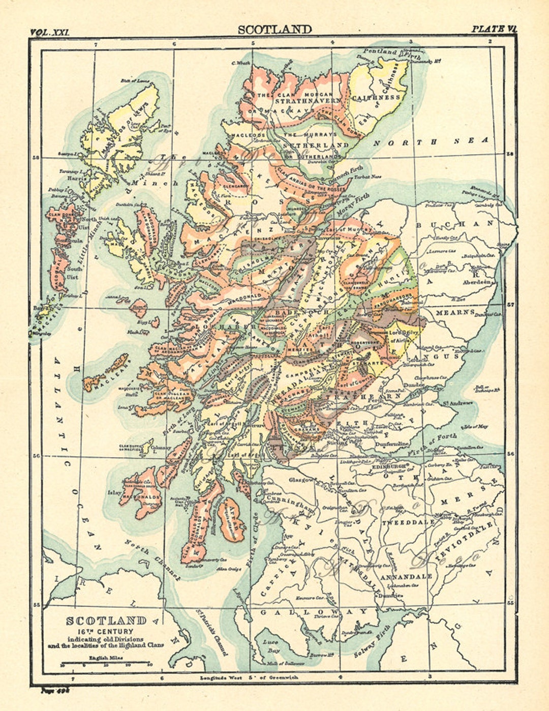 Printable Scotland Clans Map, Home Decor, Wall Art, Scottish History ...