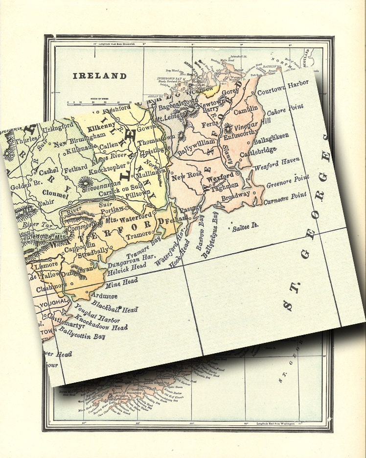 Printable Map of Ireland for Home Decor Arts and Crafts | Etsy