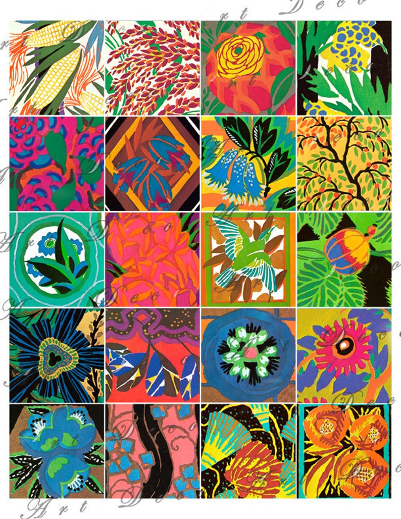 French Art Deco Patterns by E. A. Seguy a 2 X 2 Inch Digital | Etsy