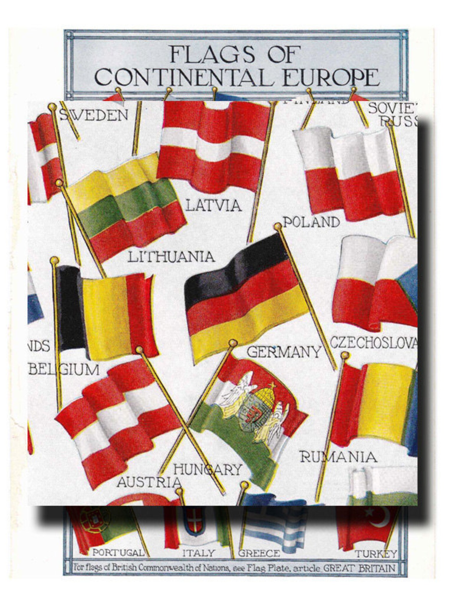Printable European Flags Vintage Illustration From the | Etsy