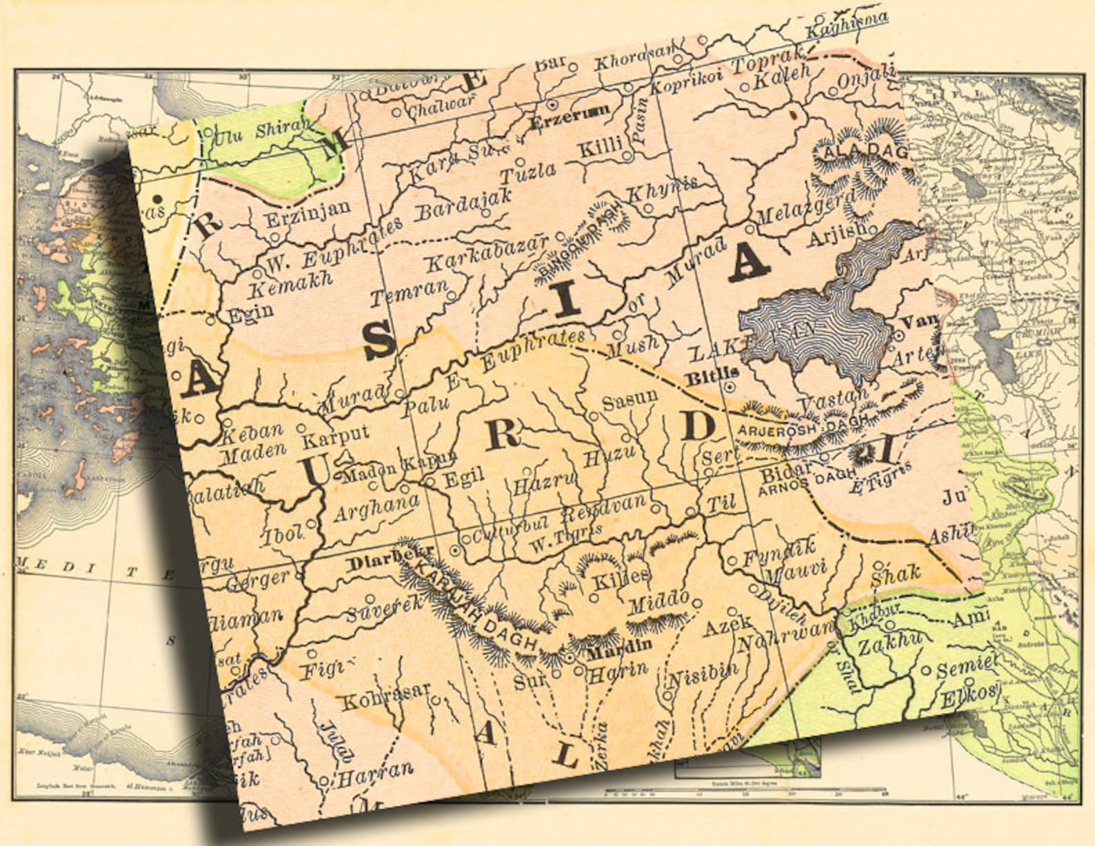 Old Map of Turkey From 1904, a Vintage Printable Digital Map No. 778 - Etsy