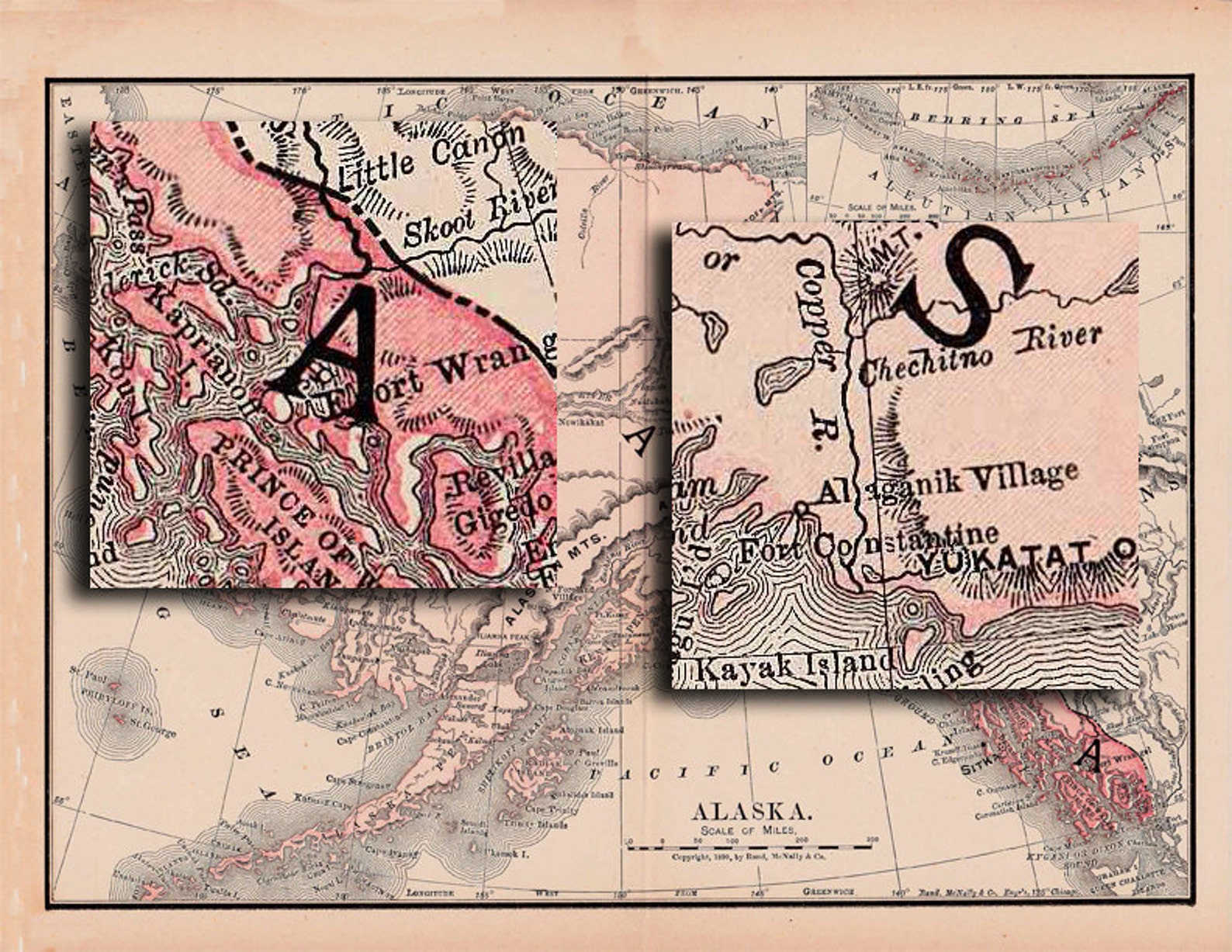 Map of Alaska From 1891 Antique Home Decor Unique Gift and | Etsy