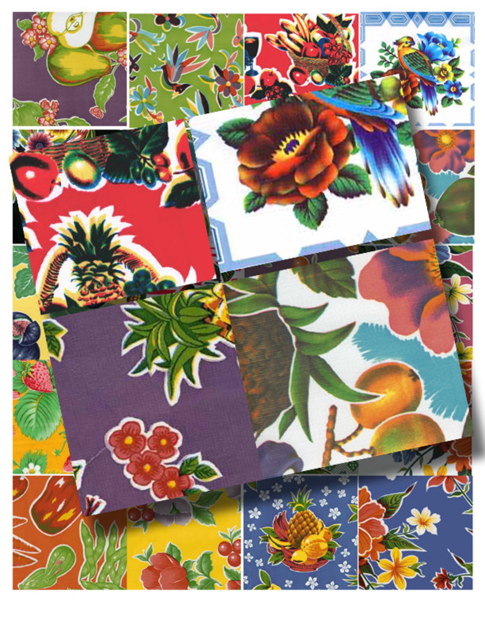 Oilcloth Patterns, a 2 X 2 Inch Sampler, Vintage Printable Digital ...