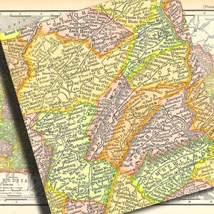 Printable Map of Pennsylvania, Digital Download No. 767 - Etsy