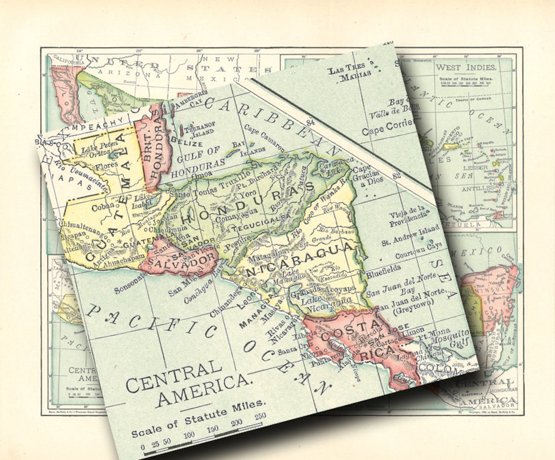 Printable Map of Mexico From the 1900's Vacation Home | Etsy