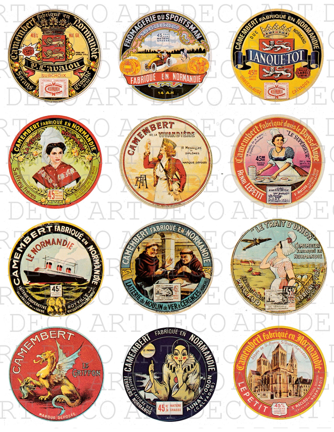 48 Camembert Cheese Labels 2.75 Inch French Cheese Circles Eak - Etsy