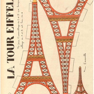 Printable Vintage Eiffel Tower, DIY Home Decor, La Tour Eiffel Digital ...