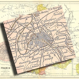 Map of France, a Printable Digital Download for Home Decor, Crafting ...
