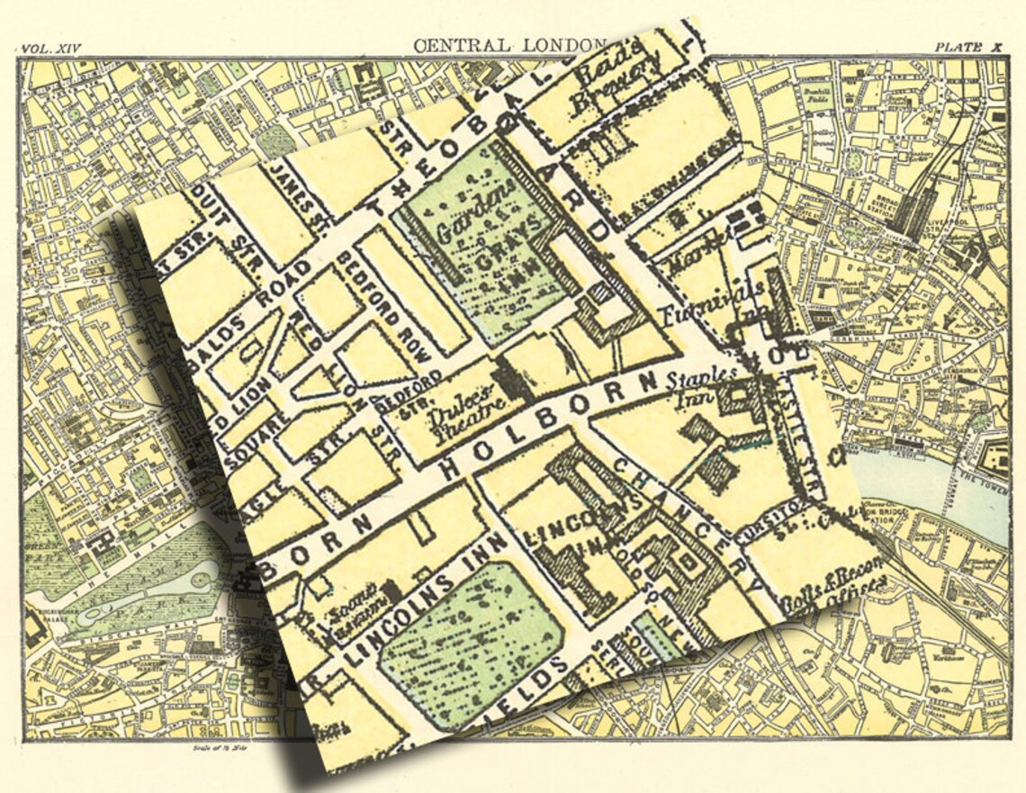 Map of London From 1895, a 600 Dpi Resolution Map for Printing Out Big ...