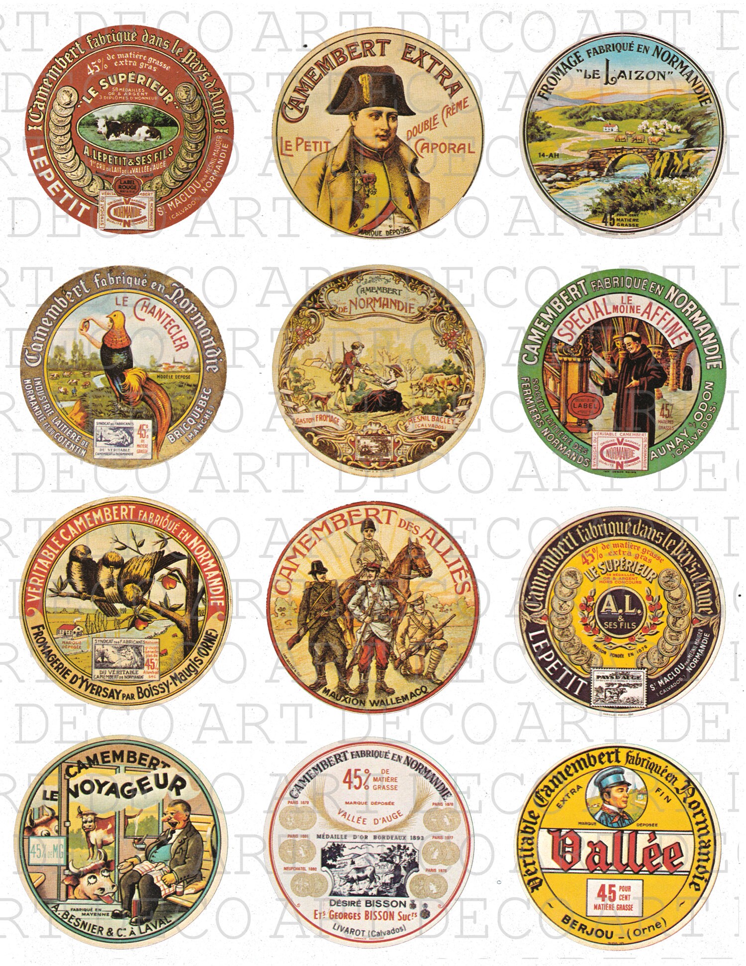 48 Camembert Cheese Labels 2.75 Inch French Cheese Circles Eak - Etsy