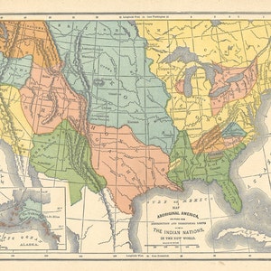 Printable United States Map Showing American Indian Nations of the New ...