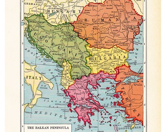 Old Balkans Map 1827 Vintage Balkan Peninsula Region Atlas Poster - Etsy