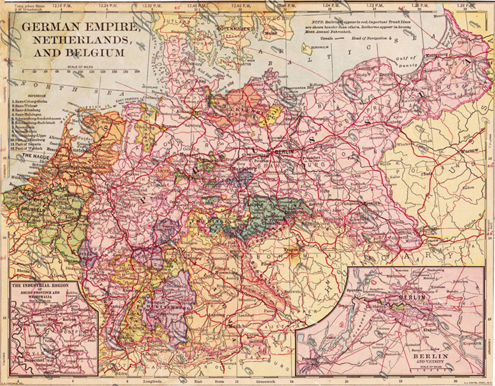 Mapa del Imperio Alemán de 1900 un mapa imprimible descarga | Etsy