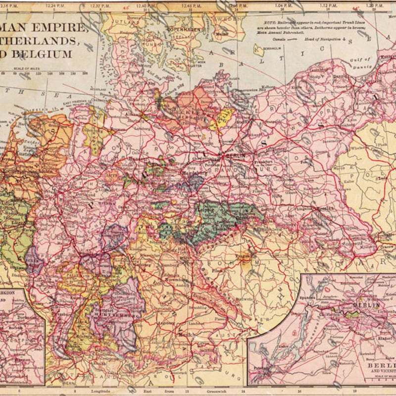 Vintage Germany Map - Etsy