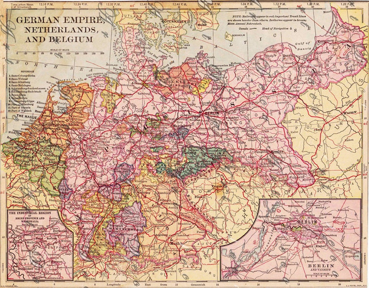 Map of the German Empire From 1900 a Printable Map Digital | Etsy UK