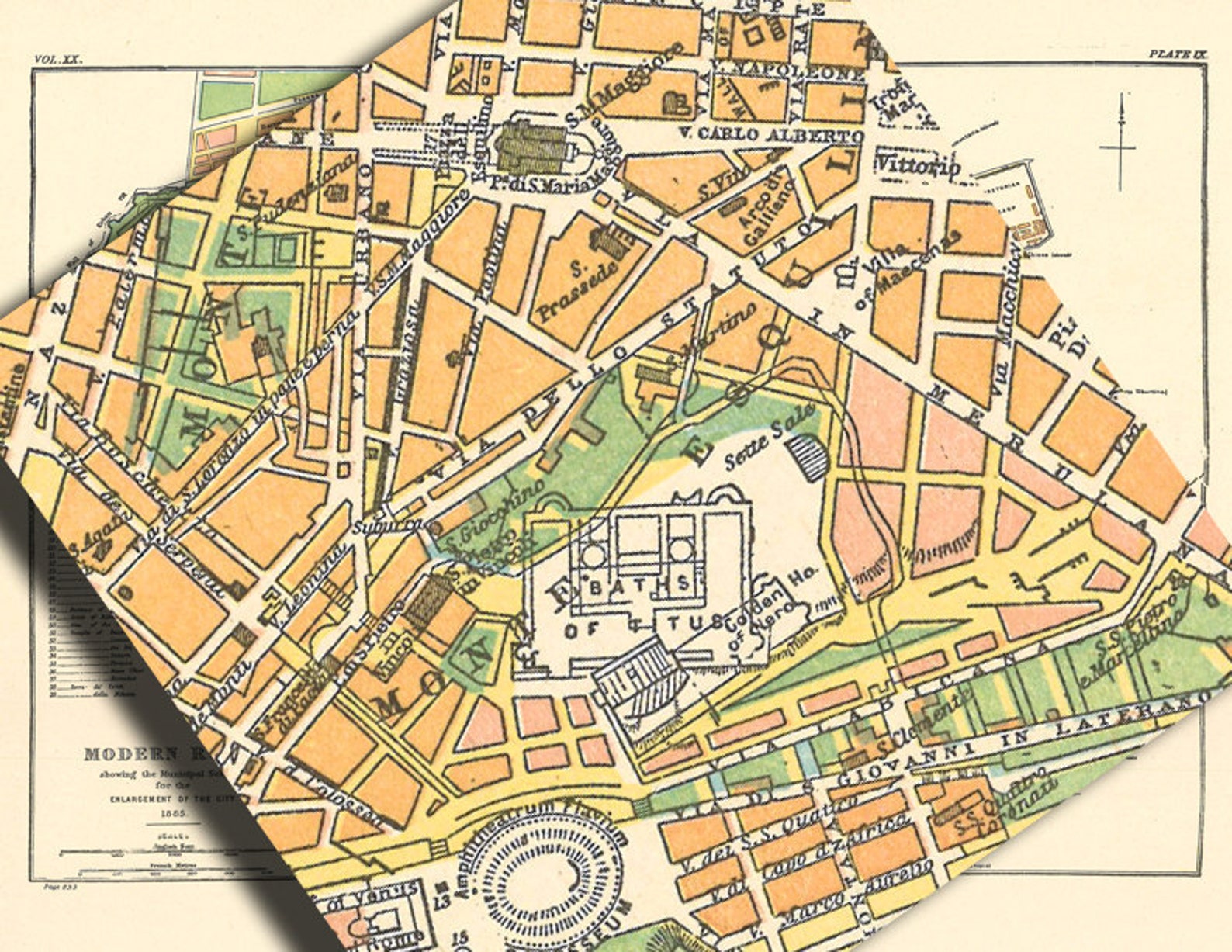 Printable Map of Rome Around 1885 Unique Gift and Home Decor - Etsy