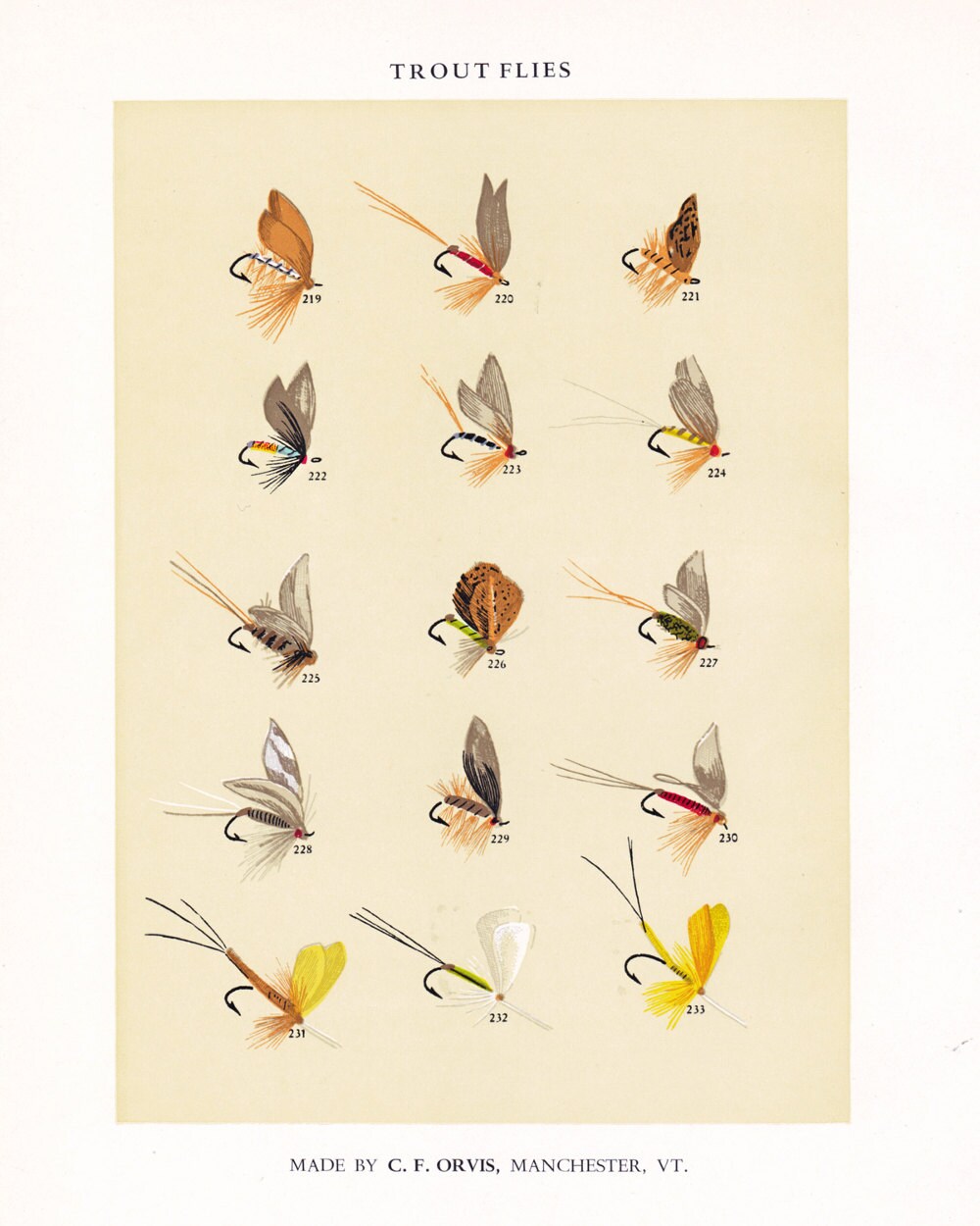 Printable Fly Fishing Art From the 19th Century, Five Different Prints ...