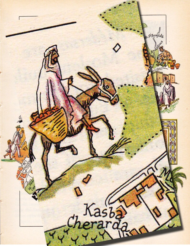 Old Map of Fes Fez Morocco From The1950's by French - Etsy