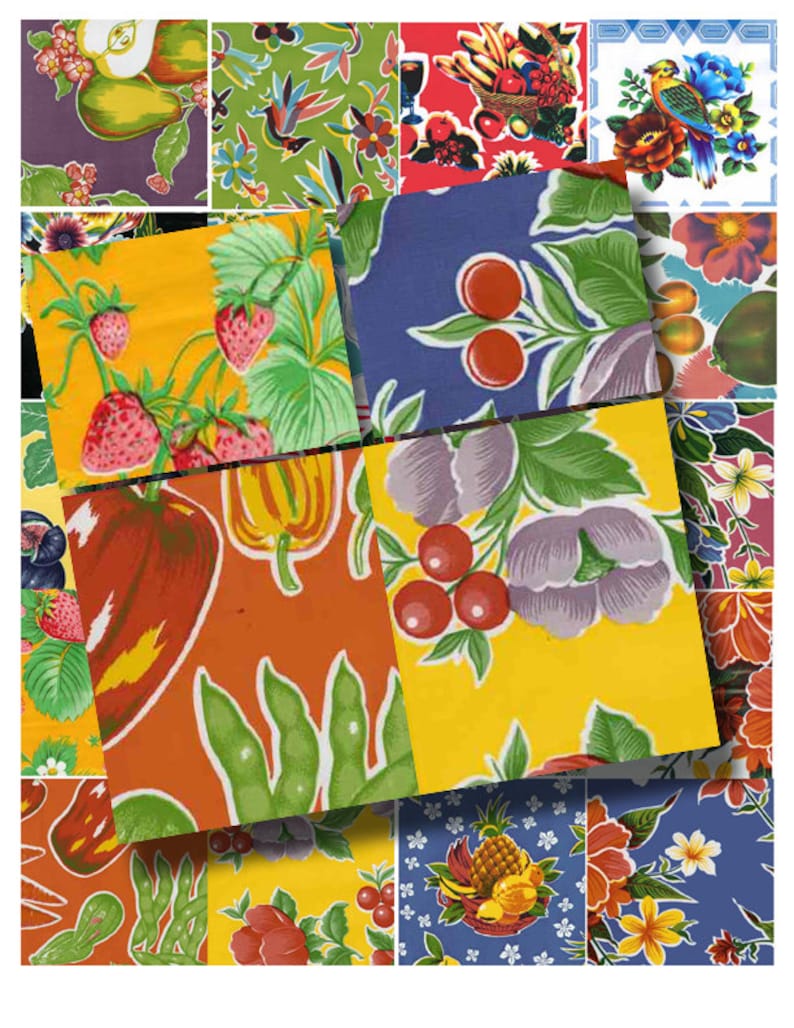 Oilcloth Patterns a 2 X 2 Inch Sampler Vintage Printable - Etsy