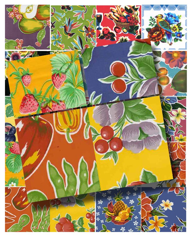 Oilcloth Patterns a 2 X 2 Inch Sampler Vintage Printable | Etsy