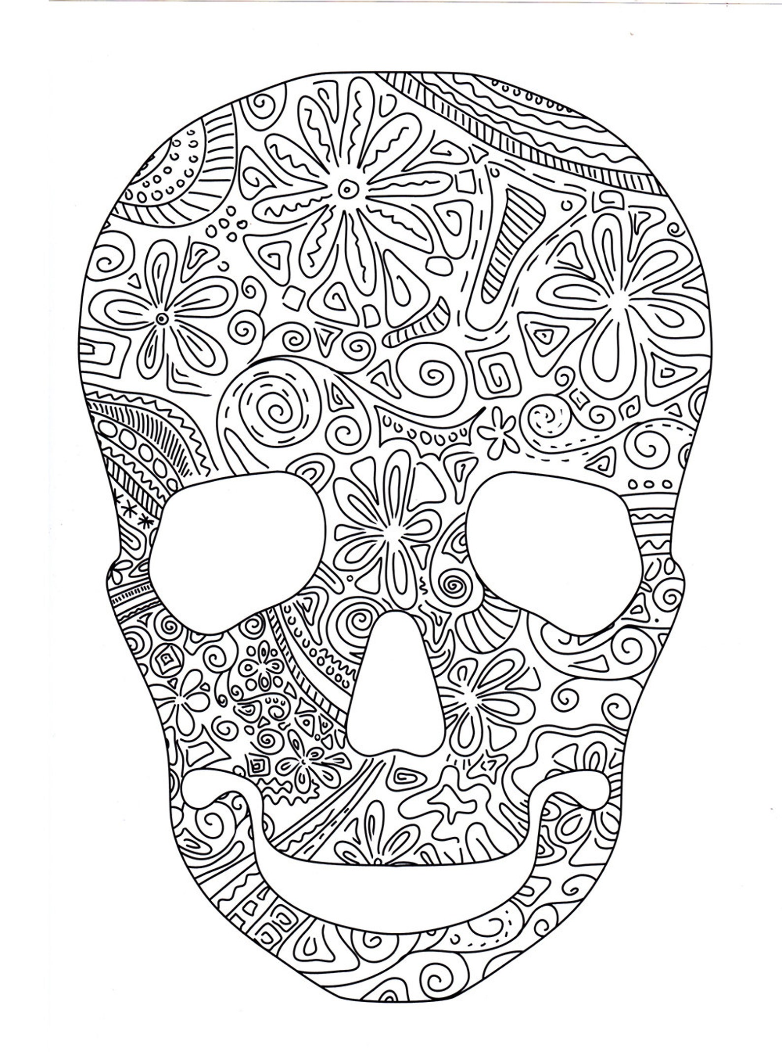 Skull Coloring Pages, Dia De Los Muertos, Day of the Dead, Halloween ...