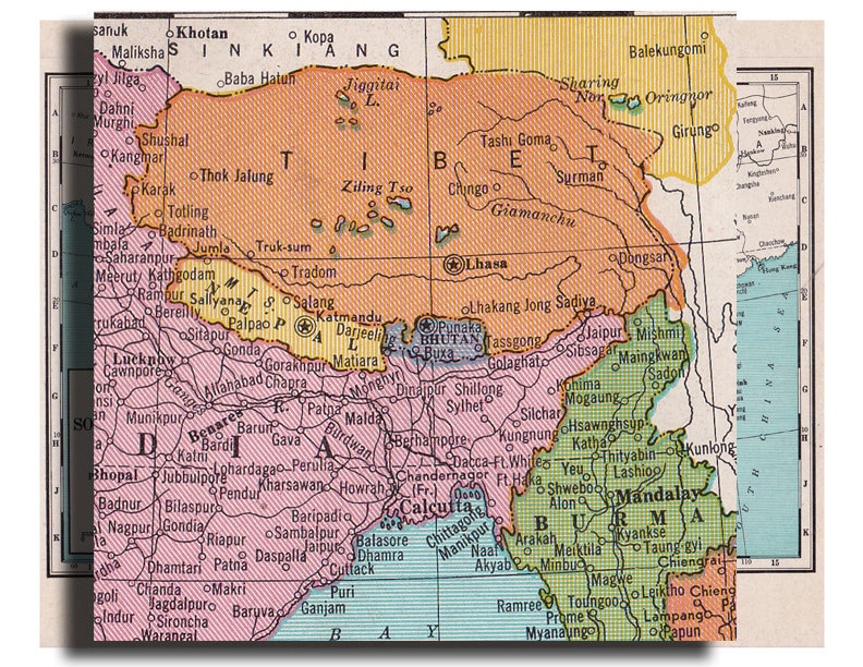 Buy Map of India, Tibet, Burma, Siam, Malay, and Afghanistan, Unique ...